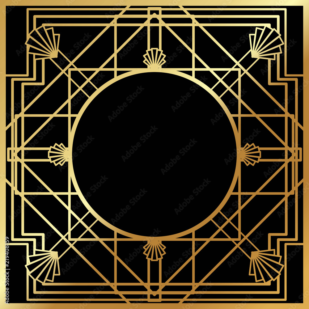 Art Deco Gatsby inspired, Roaring 20s style frame template vector Stock ...