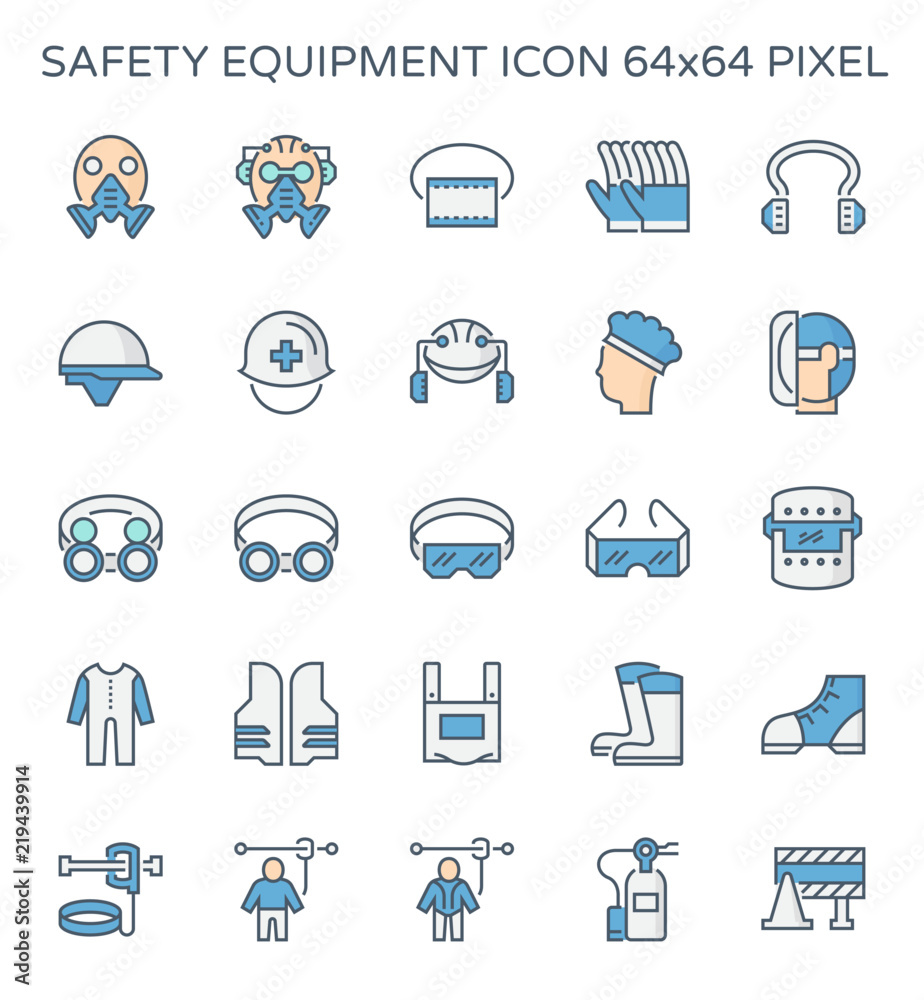 Safety equipment icon or personal protective equipment (PPE) in ...