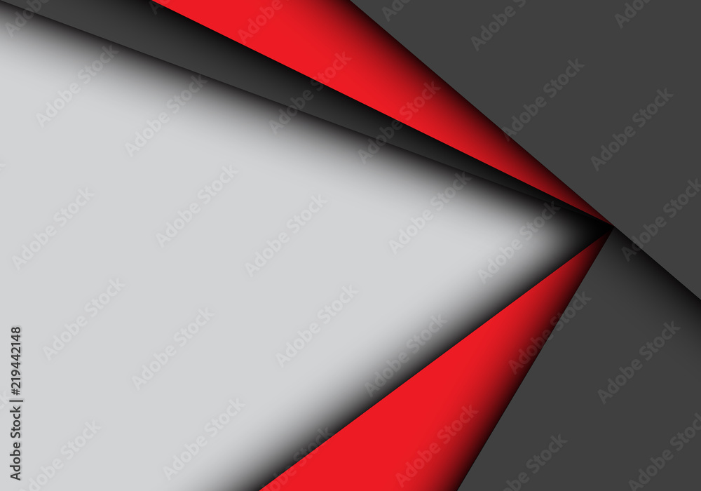 Abstract red black arrow overlap on gray blank space design modern ...