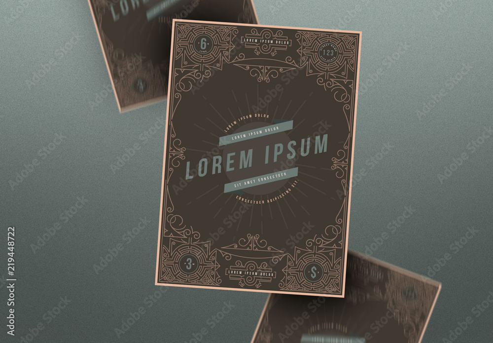 Illustrative Vintage Flyer Stock Template | Adobe Stock