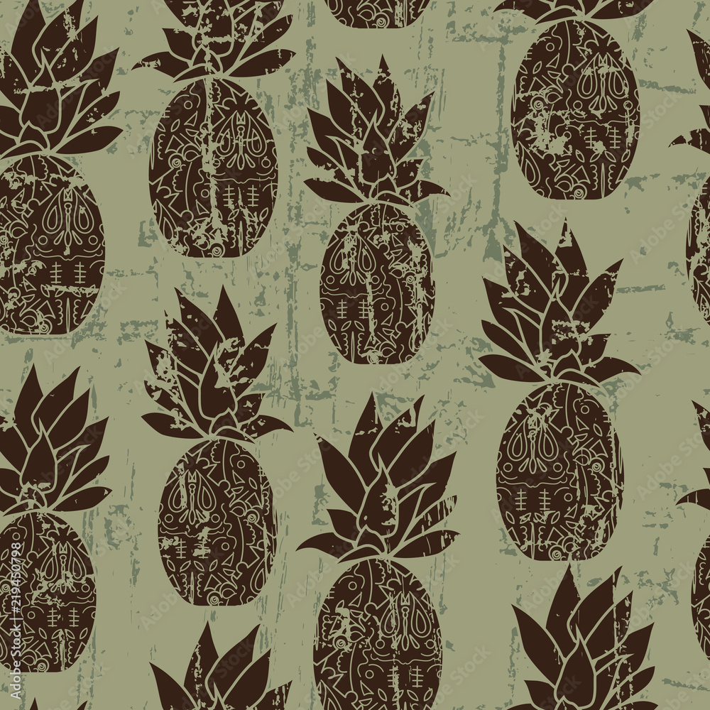 Vintage Pineapple Wallpaper Patterns