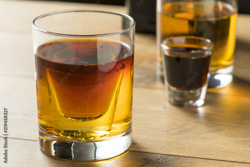 Boozy Bomb Shots with LIquor and Energy Drink Stock Photo | Adobe Stock