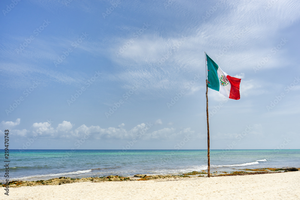 Mexican flag at the beach Stock Photo | Adobe Stock