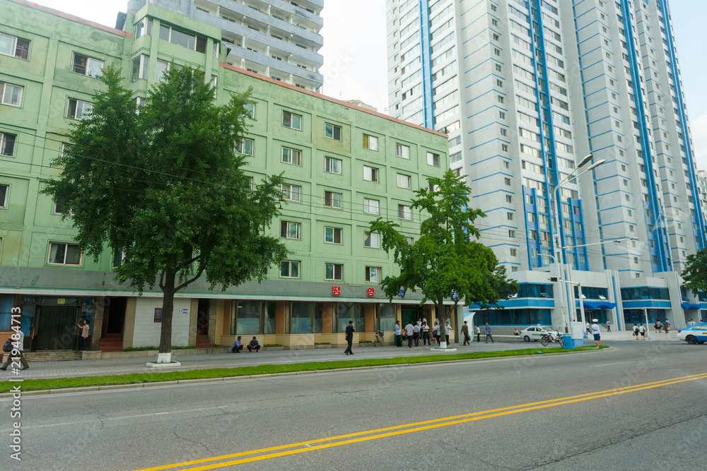 Ilyul 2018 - Pyongyang, North Korea - View from the window of a moving ...