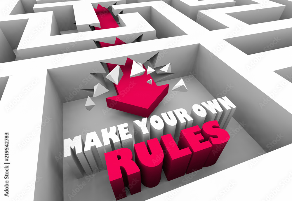 Make Your Own Rules Play Game to Win Maze 3d Illustration Stock ...