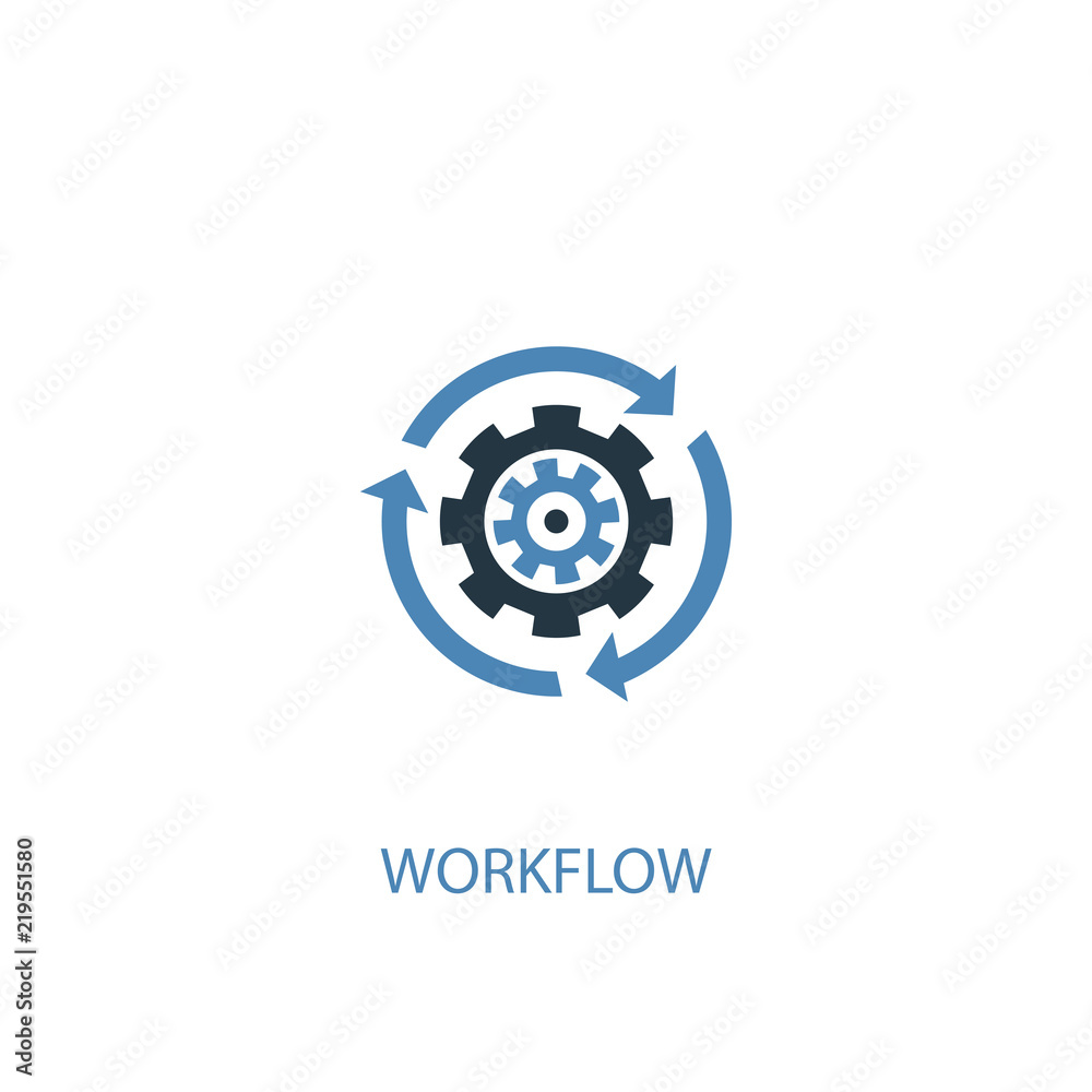 Workflow concept 2 colored icon. Simple blue element illustration ...