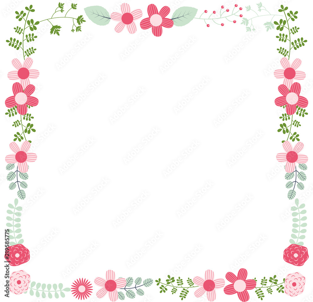 Green Vector Floral Border