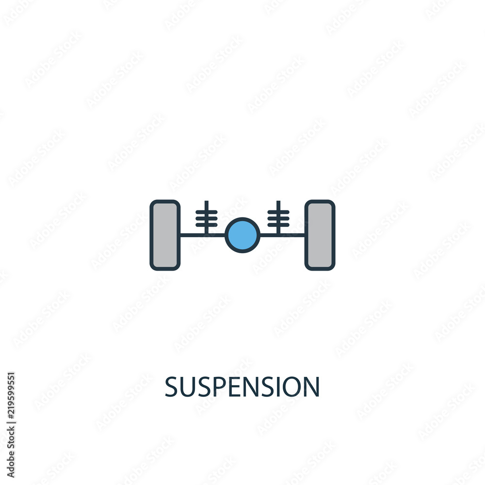 suspension concept 2 colored line icon. Simple yellow and blue element ...