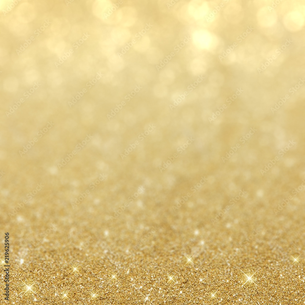 Beautiful gold background with sparkling glitter and bokeh light Stock ...