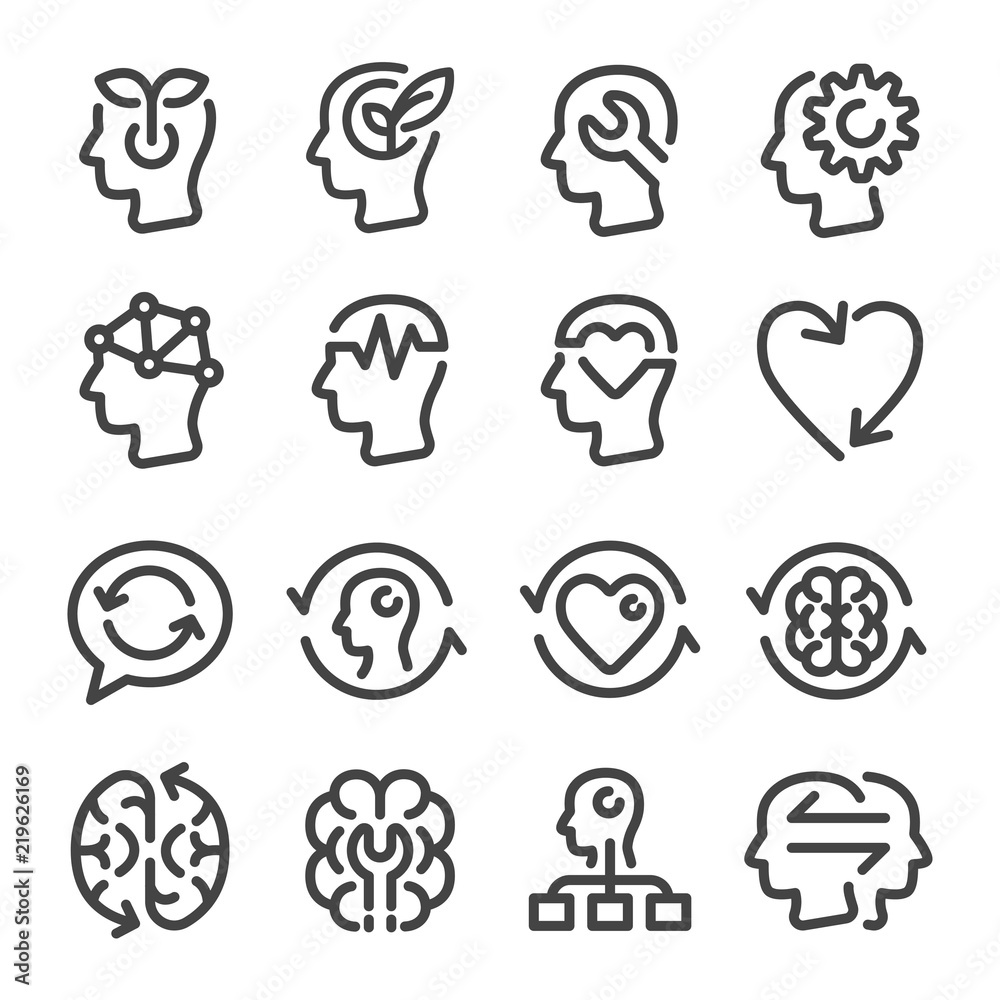mindset icon set Stock Vector | Adobe Stock