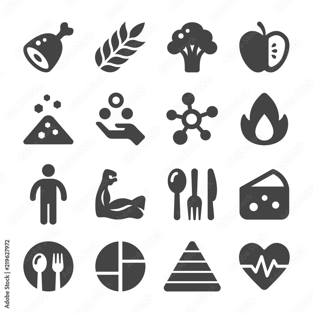 nutrition icon set Stock Vector | Adobe Stock