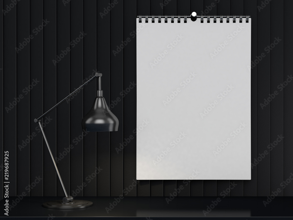 Blank design calendar template. 3D rendering Stock Illustration | Adobe ...