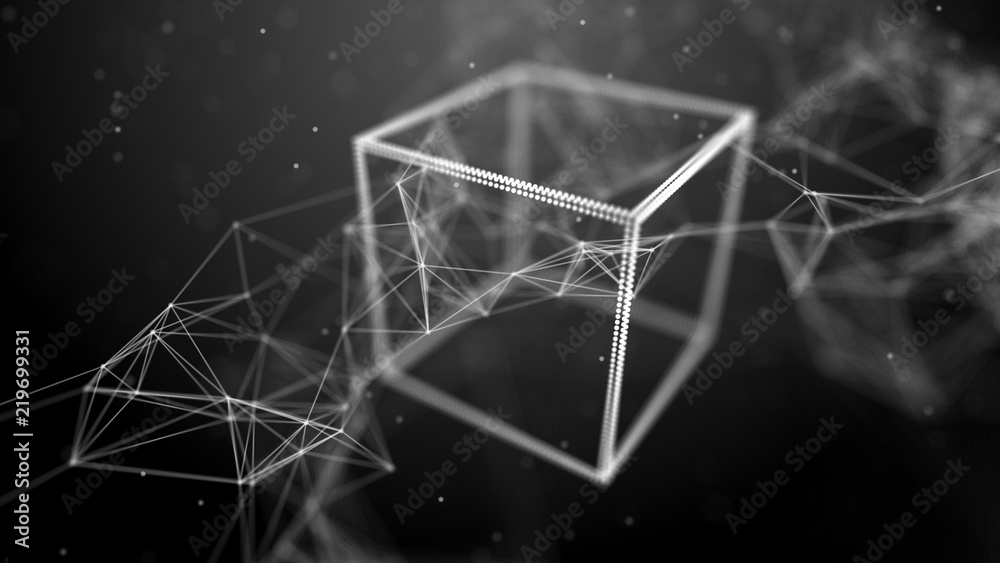 Block chain network concept. Big Data. Background made of line, circles ...