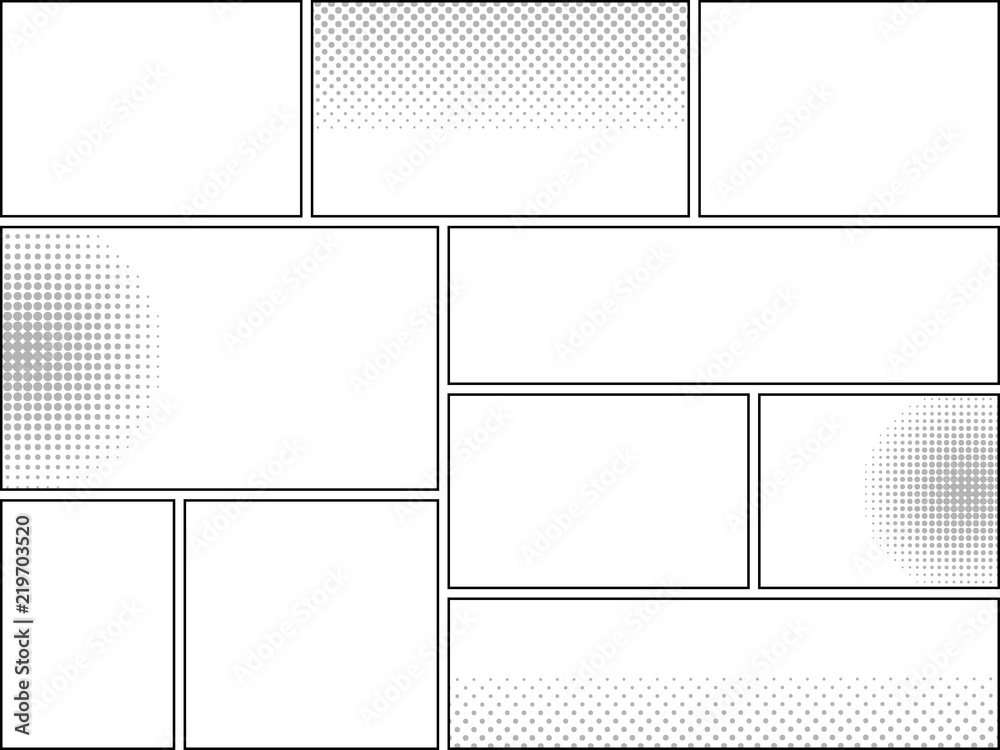 Comic book page blank template Stock Vector | Adobe Stock