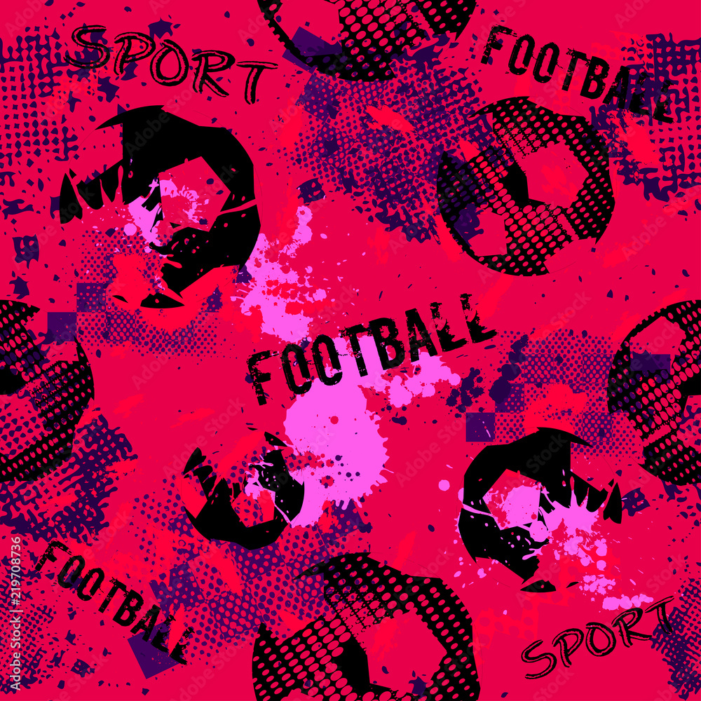 Abstract seamless football pattern for boys. Sport football pattern ...