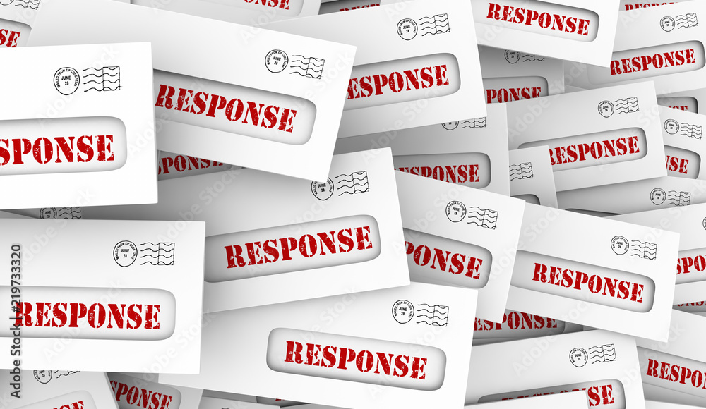 Response Answers Survey Results Envelopes 3d Illustration Stock ...