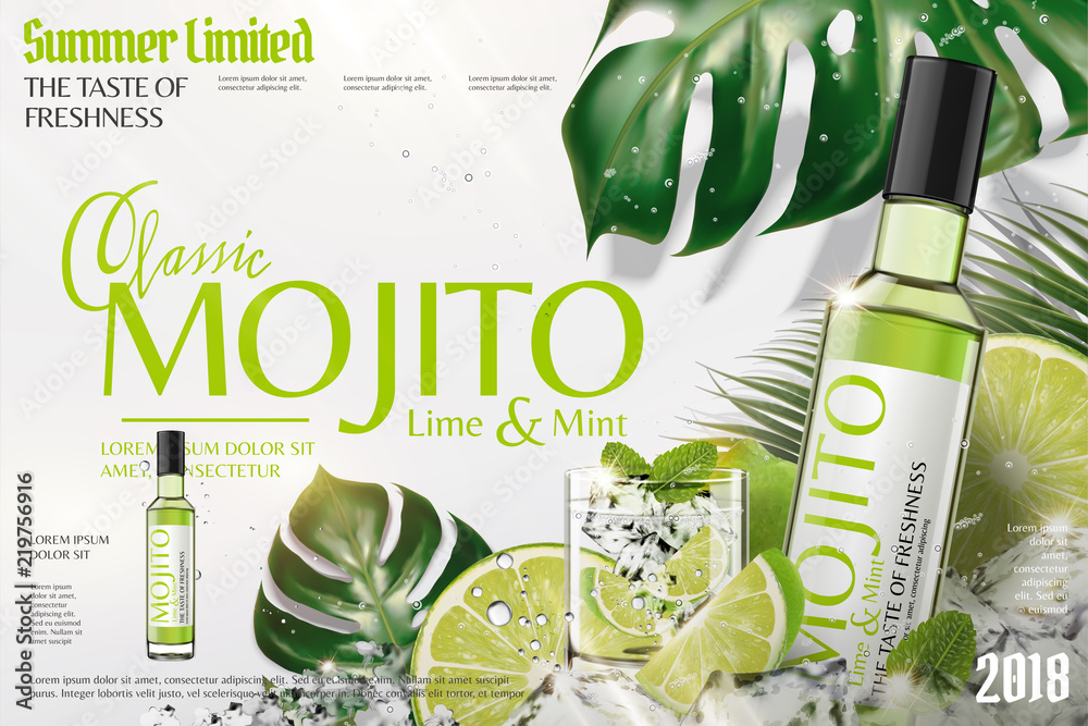 Refreshing Mojito Ads Stock Vector Adobe Stock