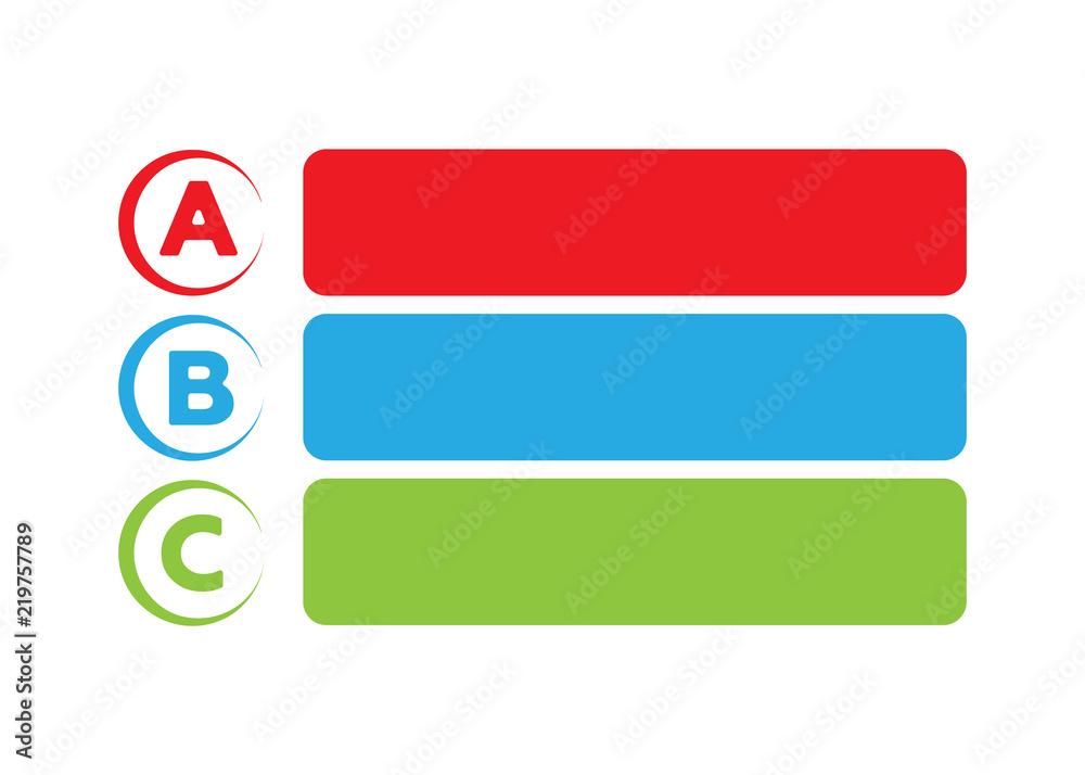 Background with four choices ABCD. Infographic ABCD choices vector de ...