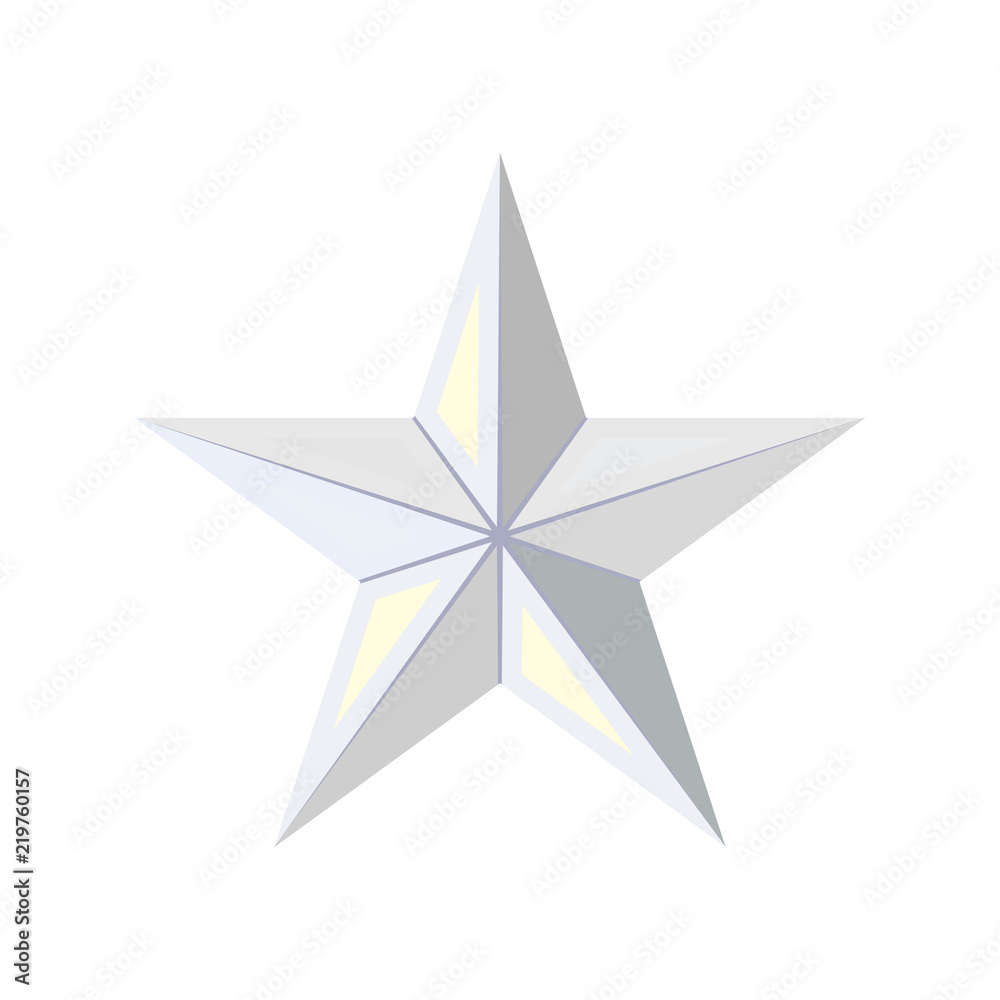 Silver star icon. Game achievements and awards. 3d style vector. Rank ...
