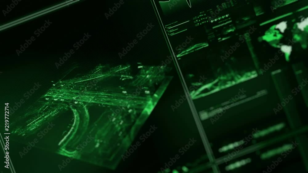Futuristic digital interface screen. Streaming and flashing computer ...