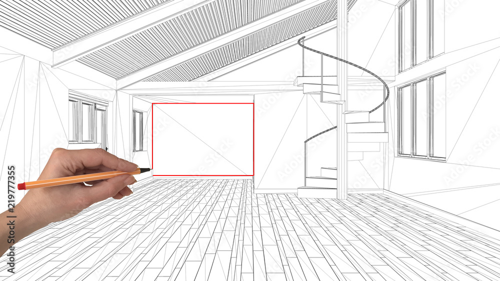 Interior Design Hand Drawings