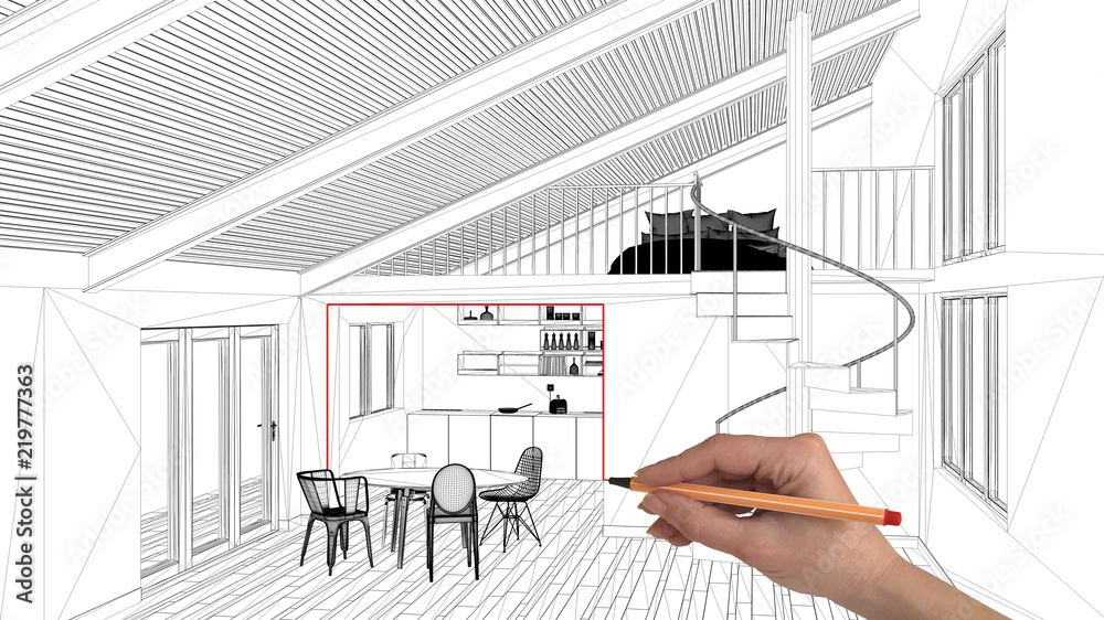 Interior Design Hand Drawings