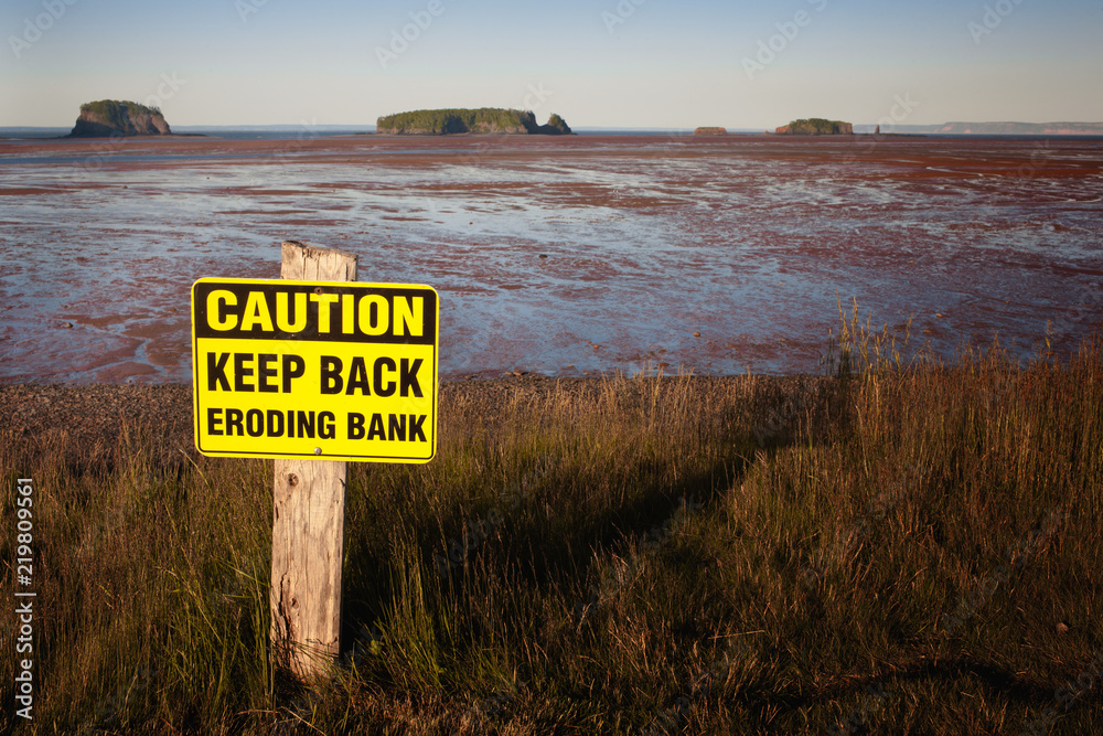 Erosion Warning Sign Stock Photo | Adobe Stock