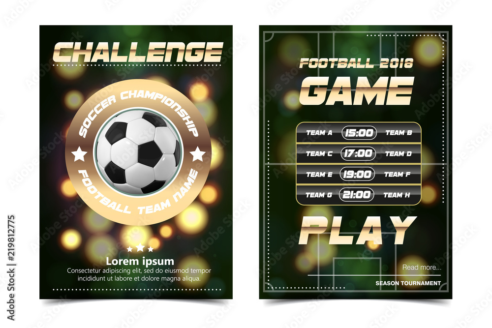 Soccer Poster Vector. Football Ball. Design For Sport Bar Promotion ...
