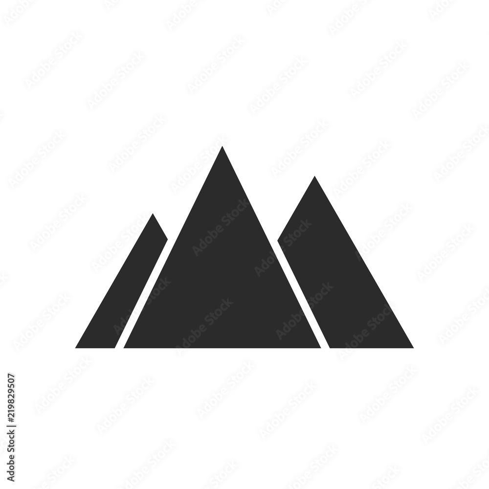 Three mountains icon isolated on white background. Vector illustration ...