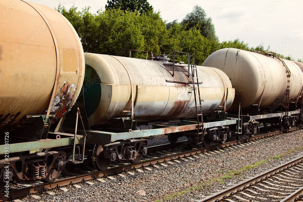 Railway tanks of different capacities and purposes Stock Photo | Adobe ...