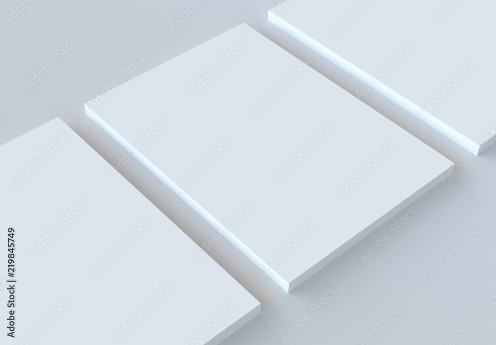 A4 paper stack mockup. 3d rendering. Stock Illustration | Adobe Stock
