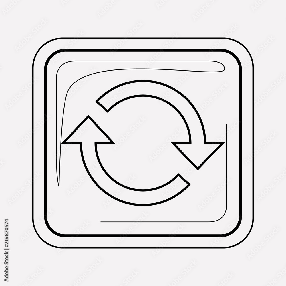 Repeat button icon line element. Vector illustration of repeat button ...
