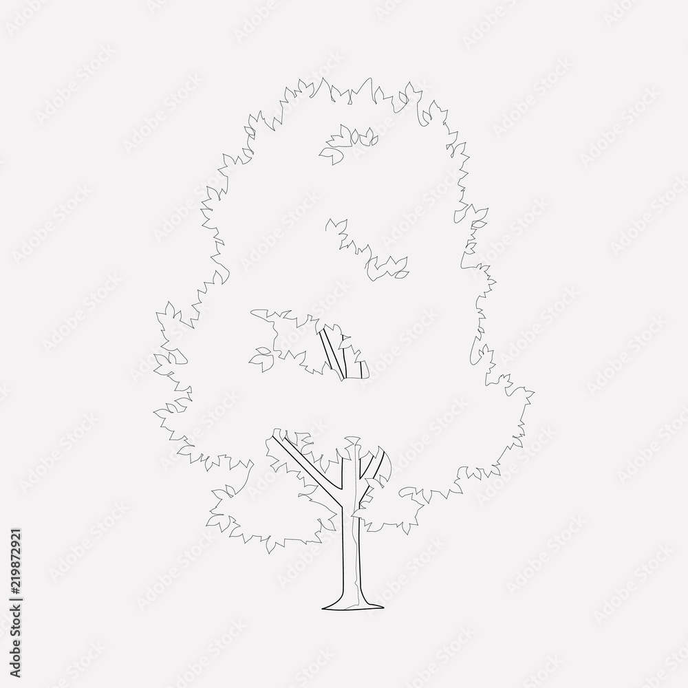 Elm tree icon line element. Vector illustration of elm tree icon line ...