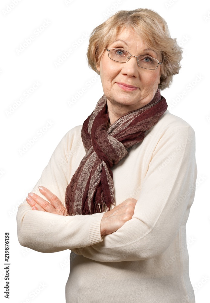 Portrait of old Woman, Isolated on Transparent Background Stock Photo ...