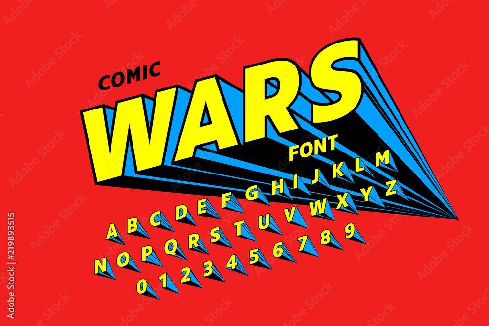 Comics style font design, alphabet letters and numbers Stock Vector ...
