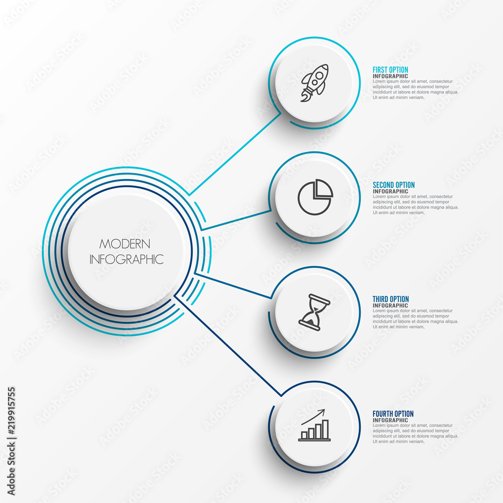 Abstract elements of graph infographic template with label, integrated ...