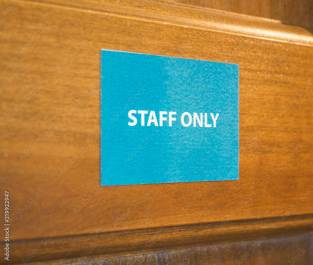 staff only sign Stock Photo | Adobe Stock