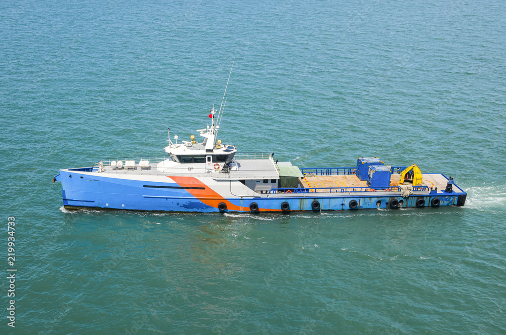 High tech offshore oil and gas platform supply vessel Stock Photo ...