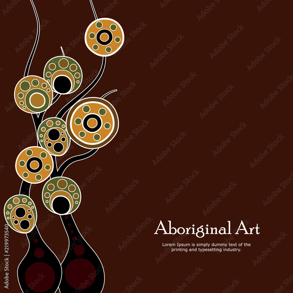 Aboriginal tree, Aboriginal art vector painting with tree, Aboriginal ...