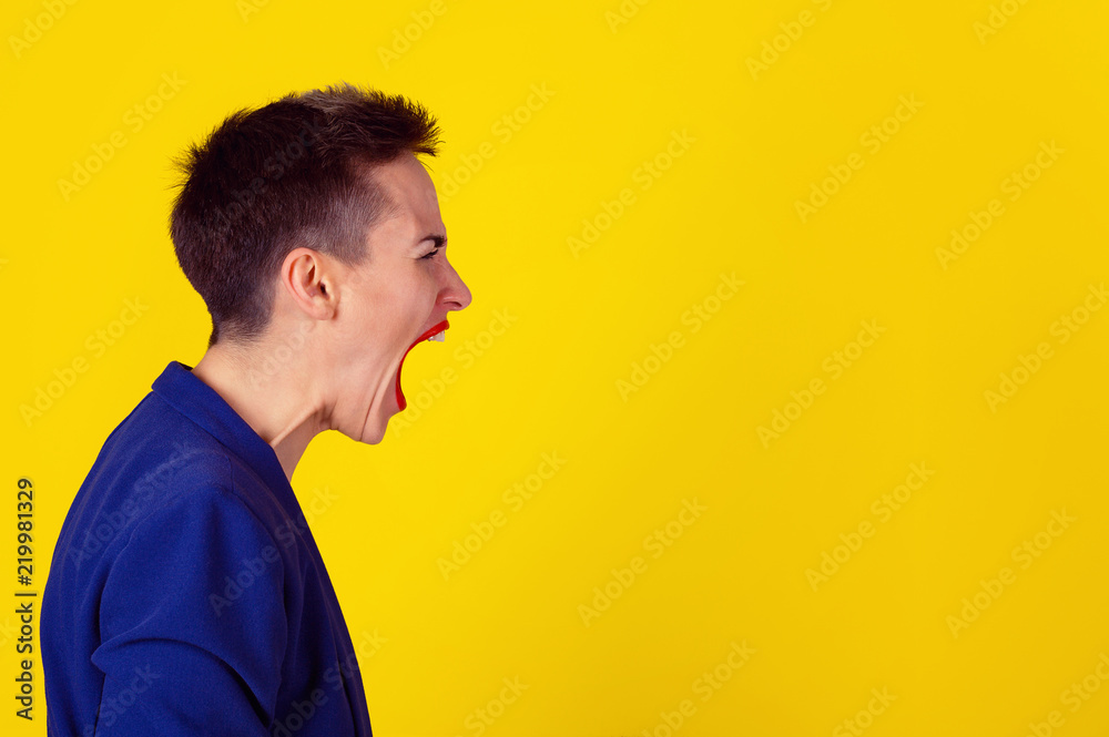 Angry Woman Screaming Profile
