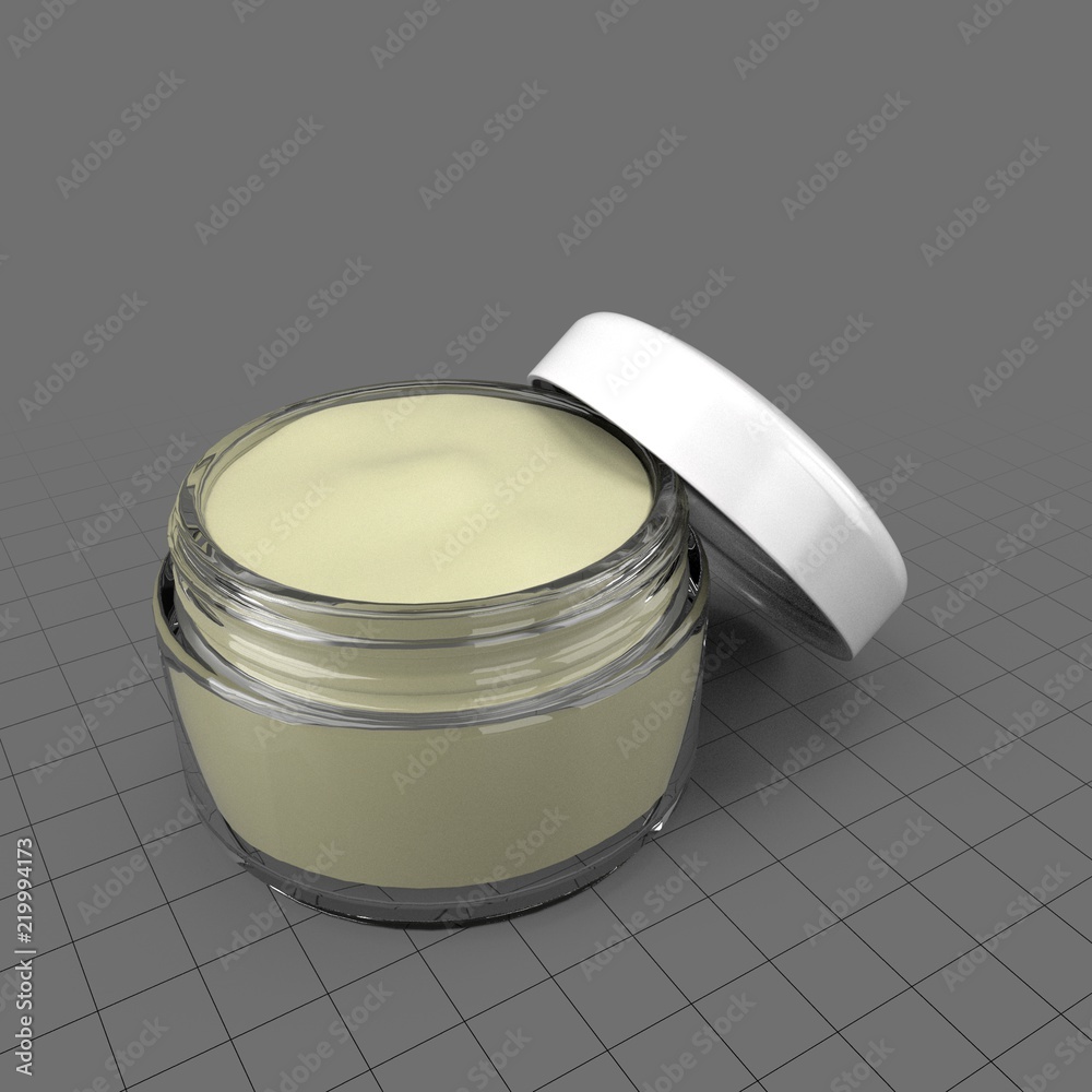 Open face cream jar Stock 3D asset | Adobe Stock