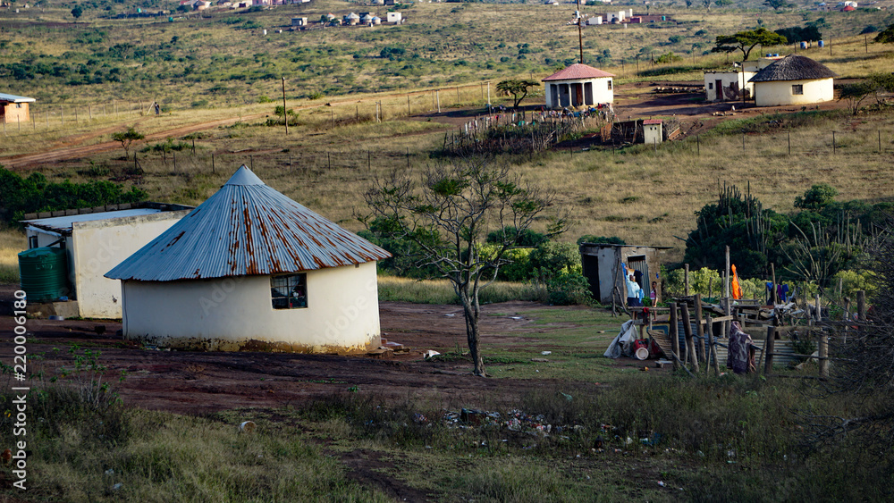 African old(traditional) houses in a rural village, South Africa Stock ...