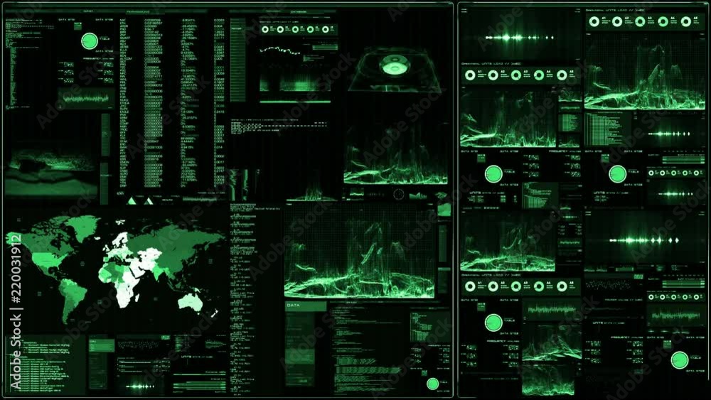 Futuristic digital interface screen. Streaming and flashing computer ...