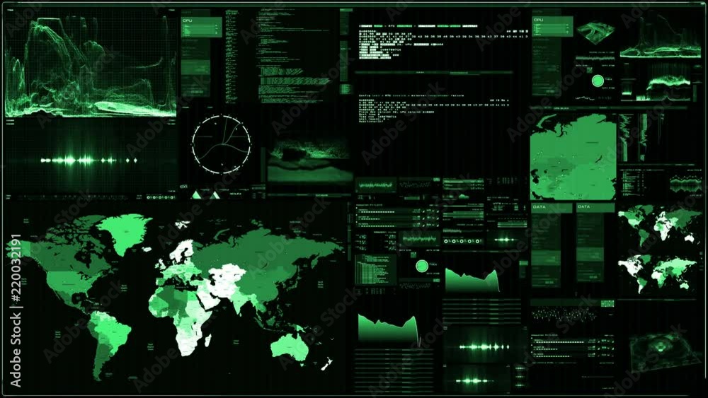 Futuristic digital interface screen. Streaming and flashing computer ...