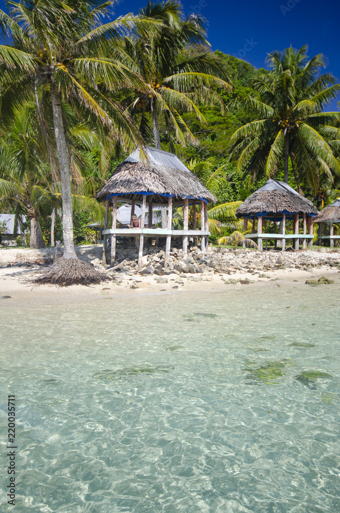 Samoan beach huts Stock Photo | Adobe Stock