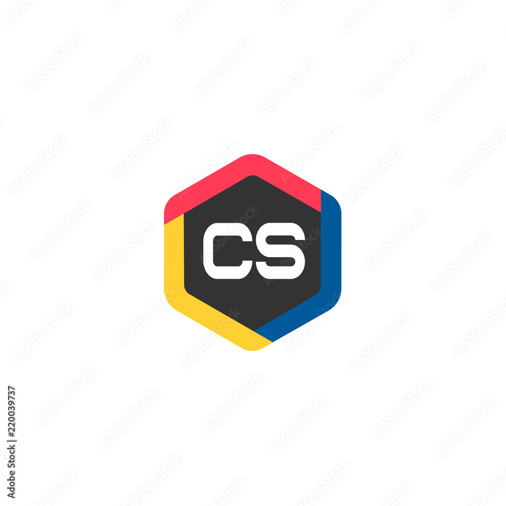 Initial Letter CS Logo Template Design Stock-Vektorgrafik | Adobe Stock