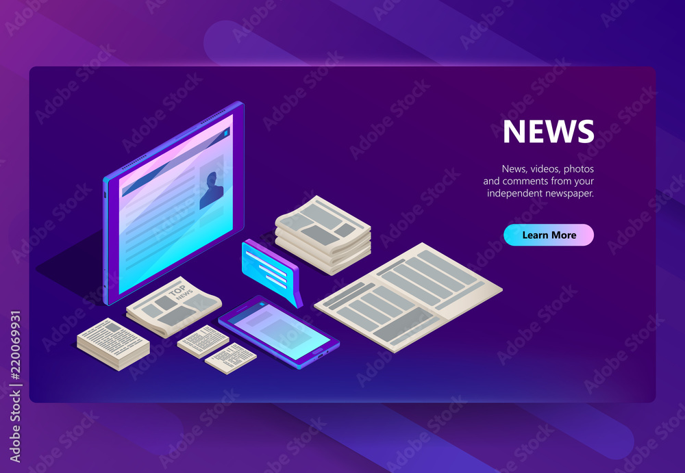 News and media vector illustration of newspapers and journals messages ...