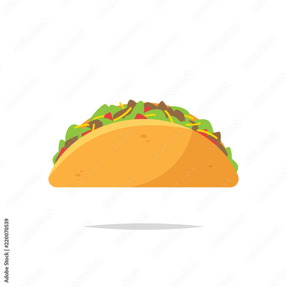 Taco vector isolated Stock Vector | Adobe Stock