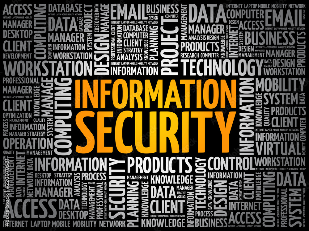 Information Security word cloud collage, technology concept background ...