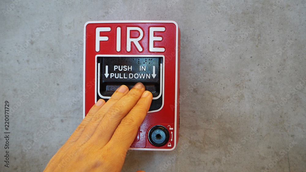 Fire alarm notifier or alert or bell warning equipment use when on fire ...